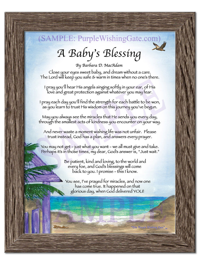 A Baby's Blessing: Personalized, Framed Gift! | PurpleWishingGate