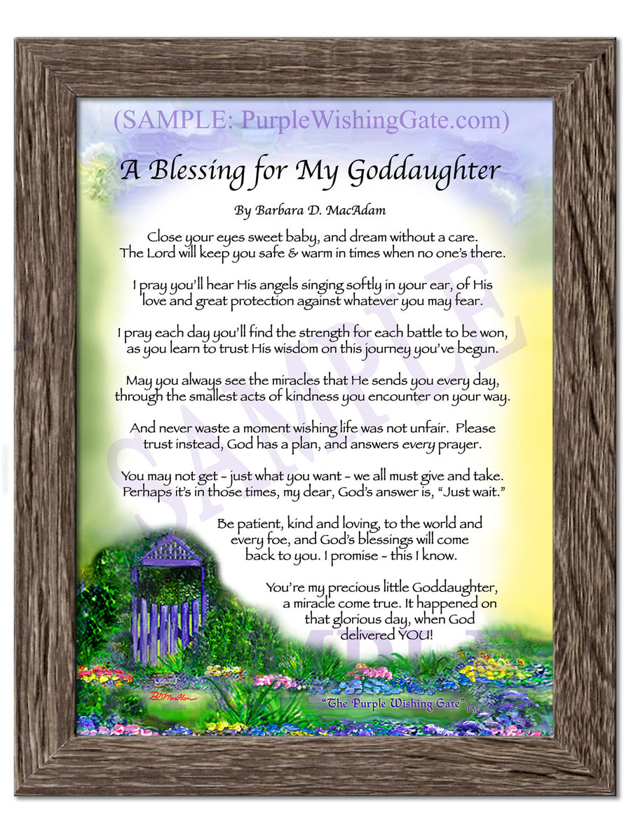 Baby Goddaughter's Blessing: Personalized Gift | PurpleWishingGate.com