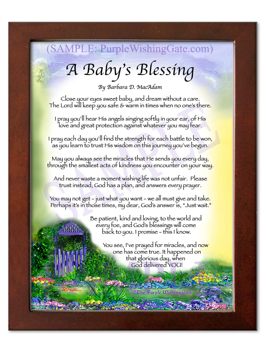 A Baby's Blessing: Personalized, Framed Gift! | PurpleWishingGate