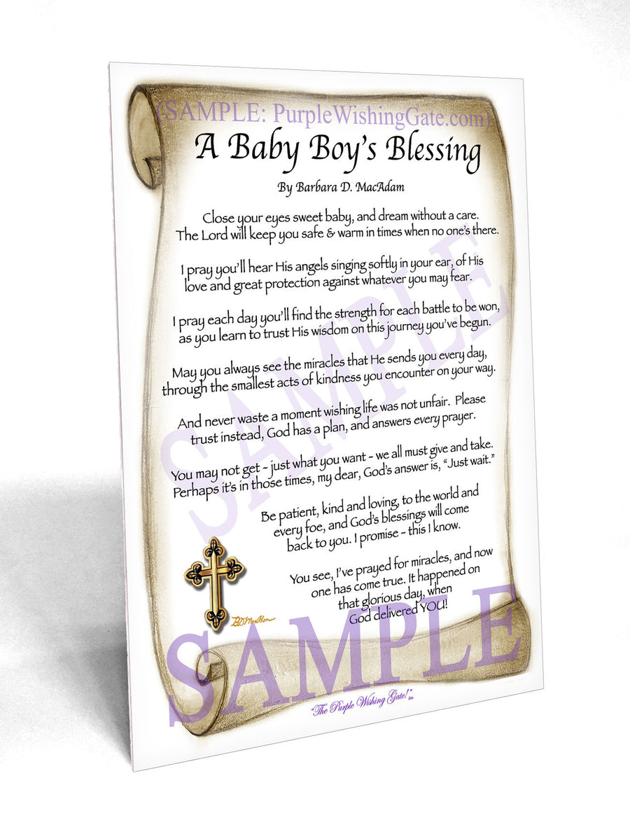 Baby Boy's Blessing: Personalized, Framed Gift! | PurpleWishingGate