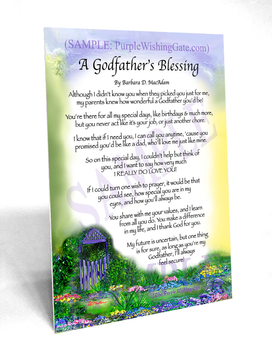A Godfather's Blessing: Personalized, Framed Gift! | PurpleWishingGate