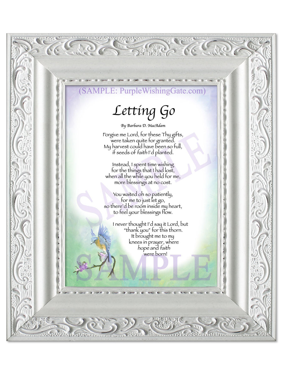 LETTING GO: Framed and Personalized Poem Gift! | PurpleWishingGate