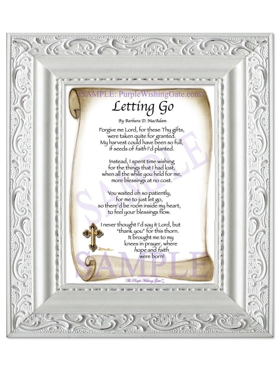 LETTING GO: Framed and Personalized Poem Gift! | PurpleWishingGate