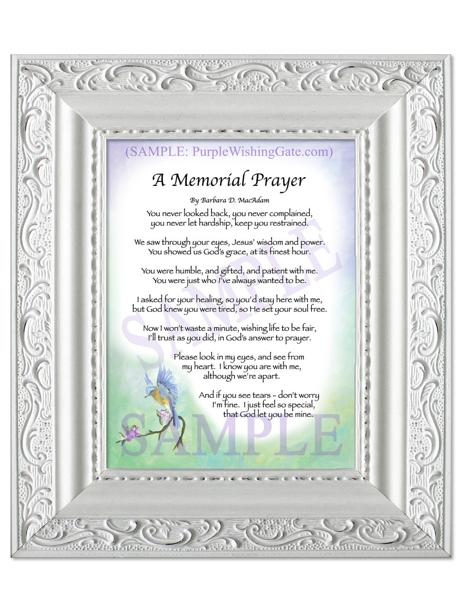 A Memorial Prayer: Personalized Bereavement Gift! | PurpleWishingGate