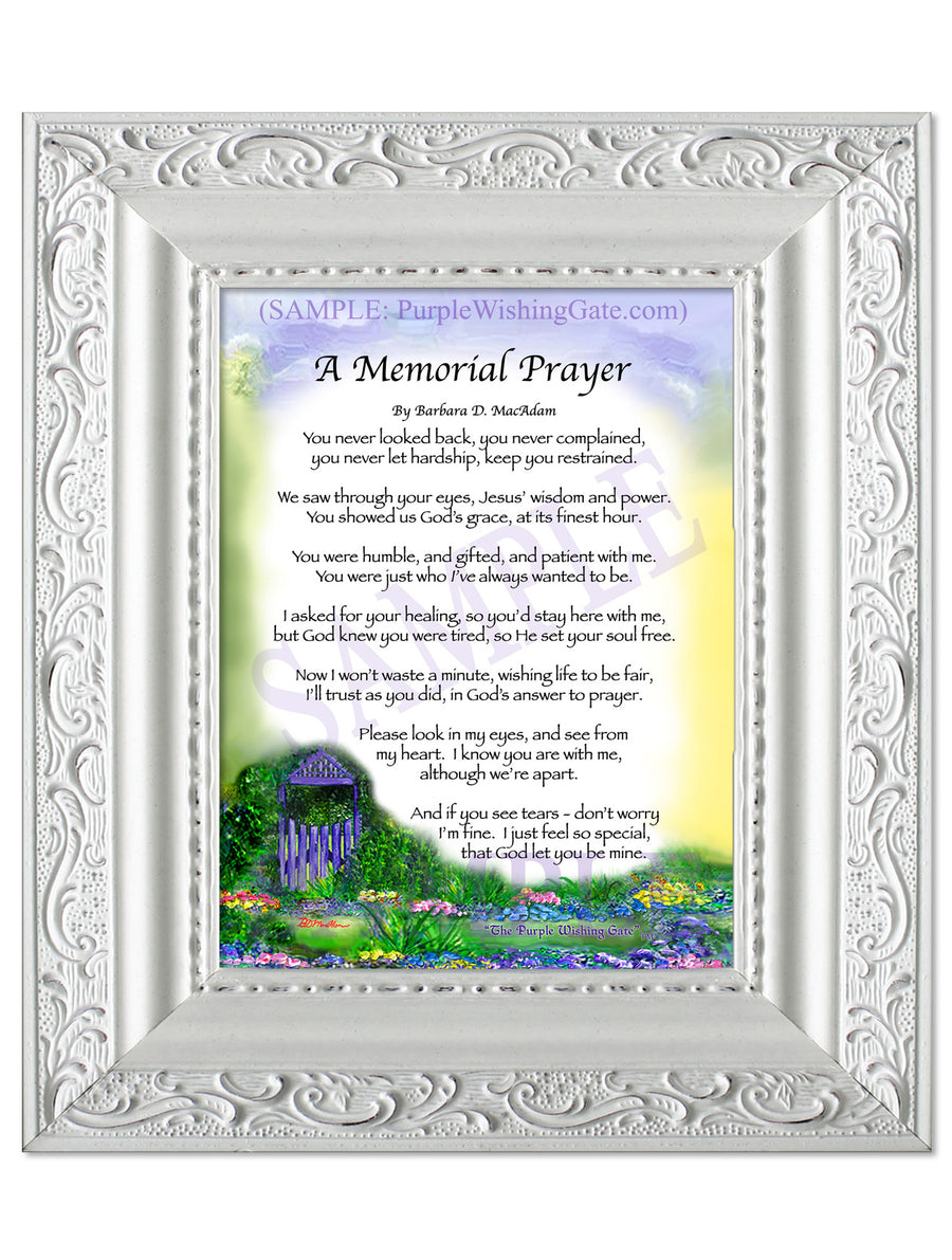 A Memorial Prayer: Personalized Bereavement Gift! | PurpleWishingGate