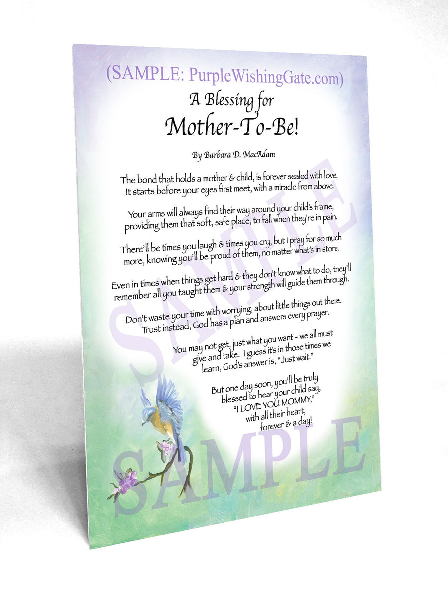 A Blessing For Mother To Be: Personalized Gift | PurpleWishingGate.com