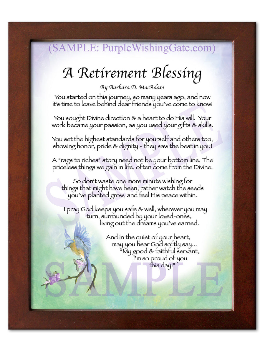 Retirement Blessing: Personalized Gift | PurpleWishingGate.com