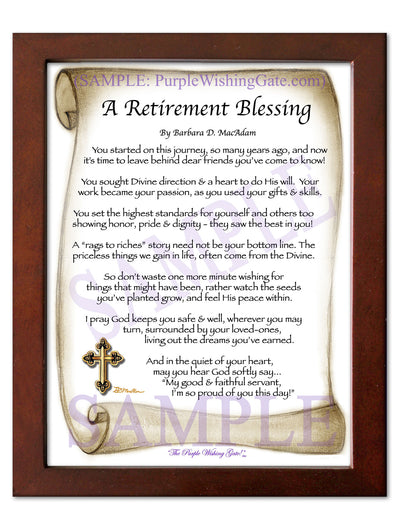 Retirement Blessing: Personalized Gift | PurpleWishingGate.com