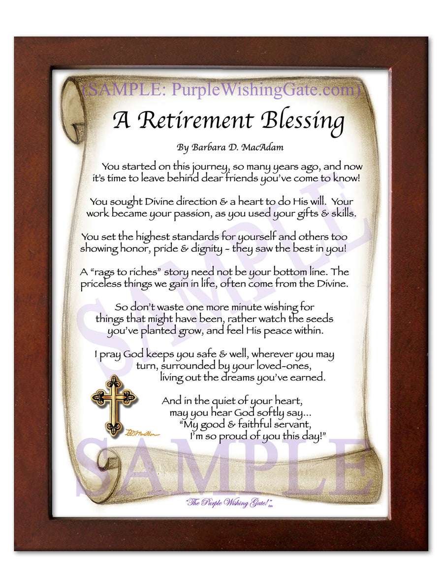 Retirement Blessing: Personalized Gift | PurpleWishingGate.com