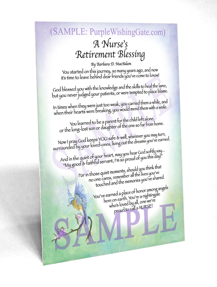 Nurse Retirement Gift - Personalized Blessing! | PurpleWishingGate.com