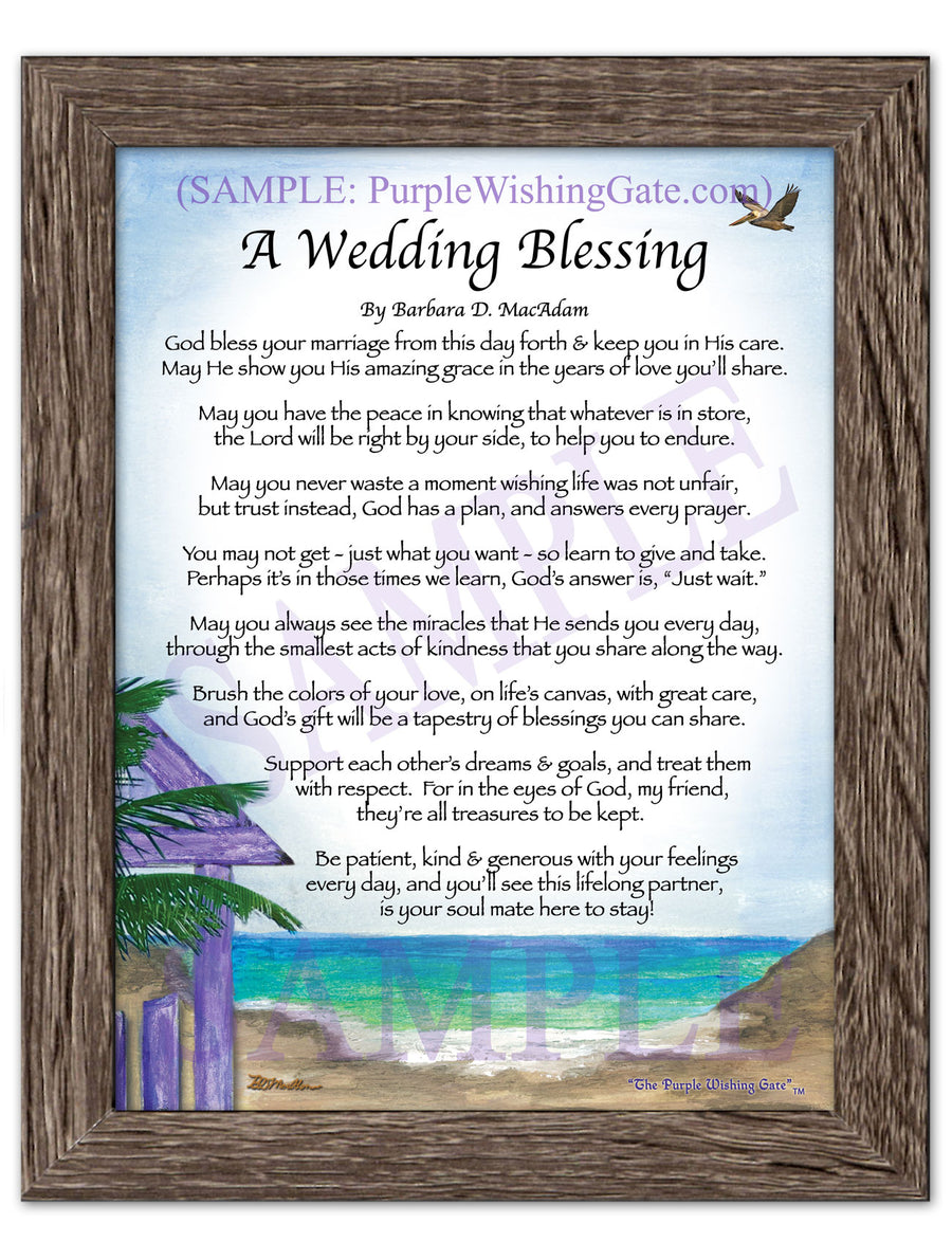 Wedding Blessing: Personalized, Framed Gift! | PurpleWishingGate