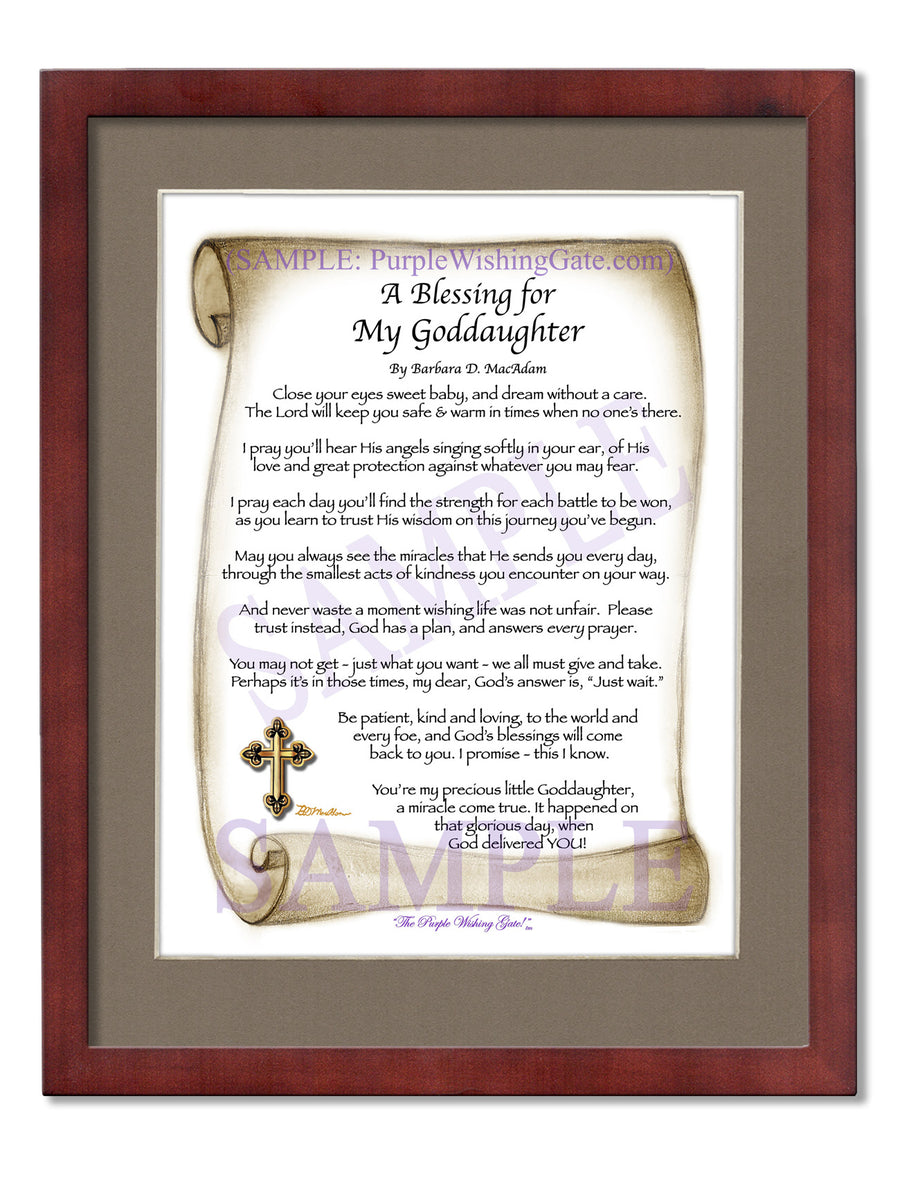 Baby Goddaughter's Blessing: Personalized Gift | PurpleWishingGate.com