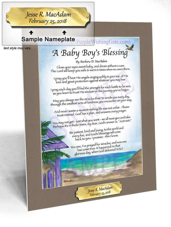 Baby Boy's Blessing: Personalized, Framed Gift! | PurpleWishingGate