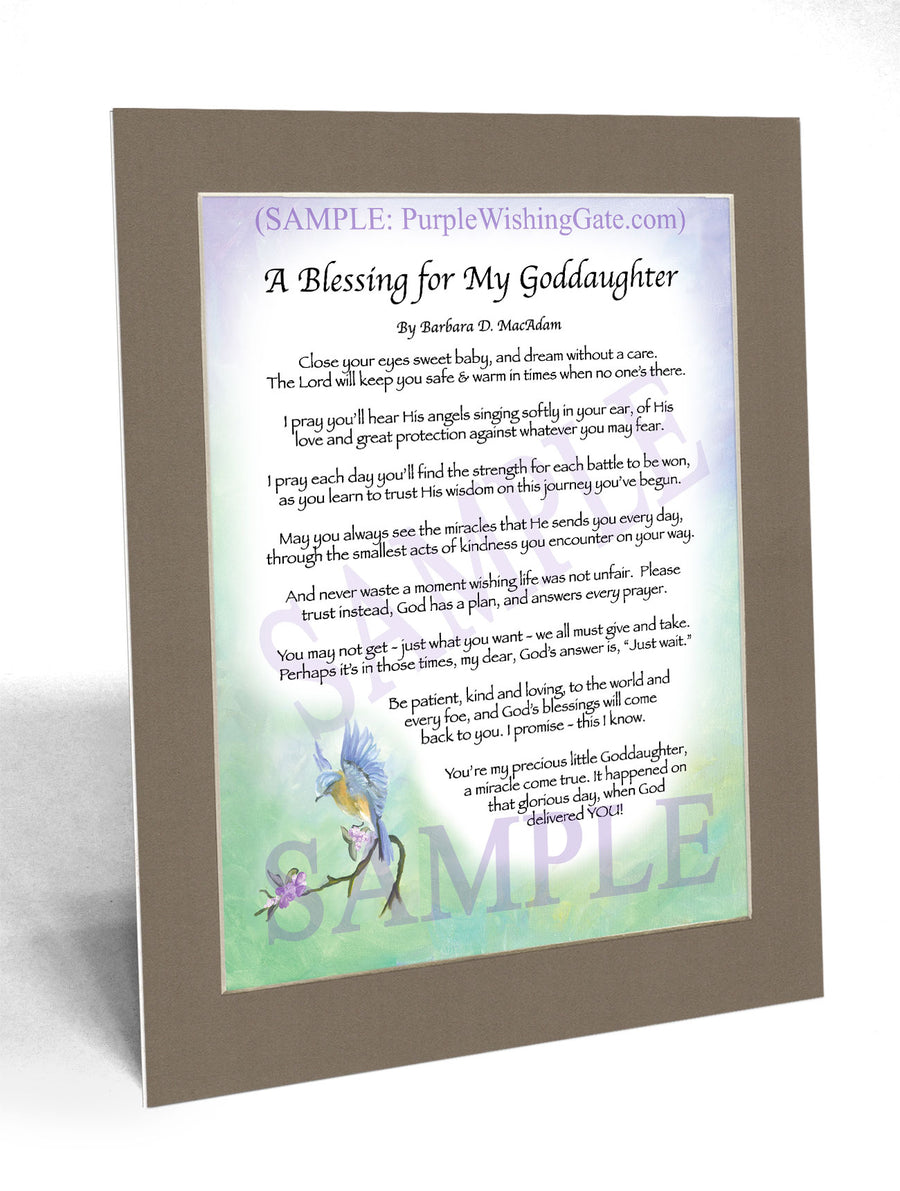 Baby Goddaughter's Blessing: Personalized Gift | PurpleWishingGate.com