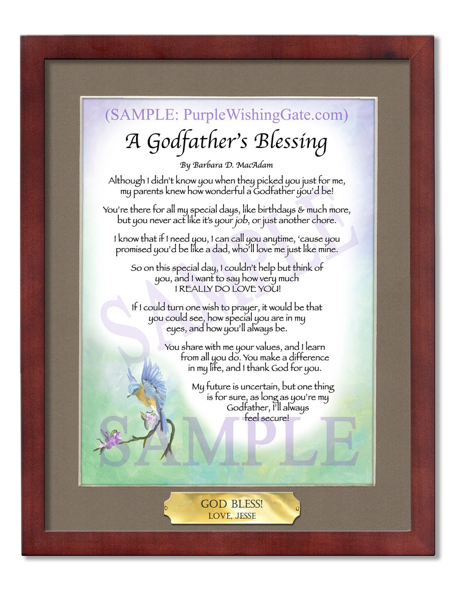 A Godfather's Blessing: Personalized, Framed Gift! | PurpleWishingGate