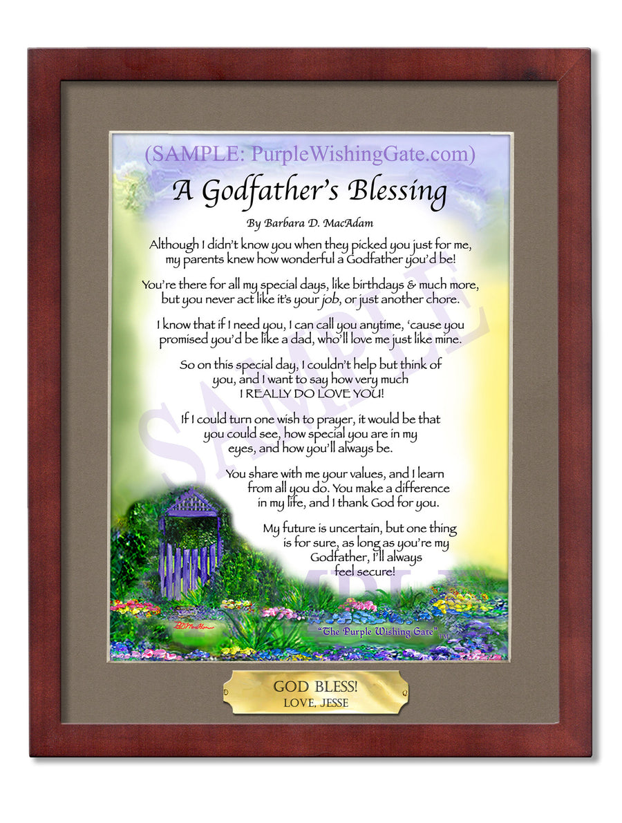 A Godfather's Blessing: Personalized, Framed Gift! | PurpleWishingGate