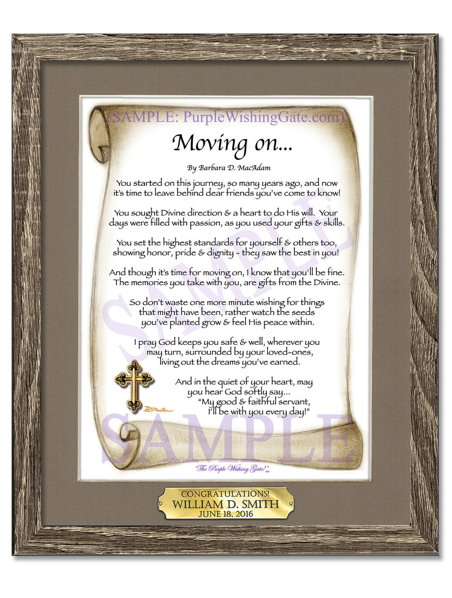 Moving On Blessing: Frame & Personalize Your Gift! | PurpleWishingGate