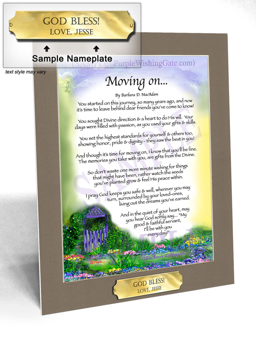 Moving On Blessing: Frame & Personalize Your Gift! | PurpleWishingGate