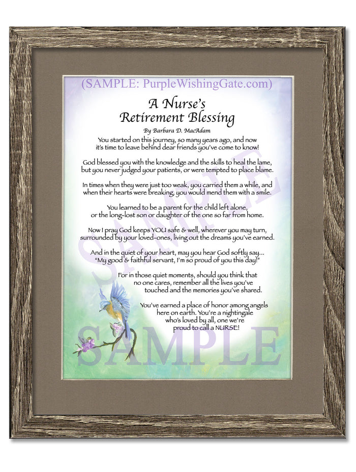 Nurse Retirement Gift - Personalized Blessing! | PurpleWishingGate.com