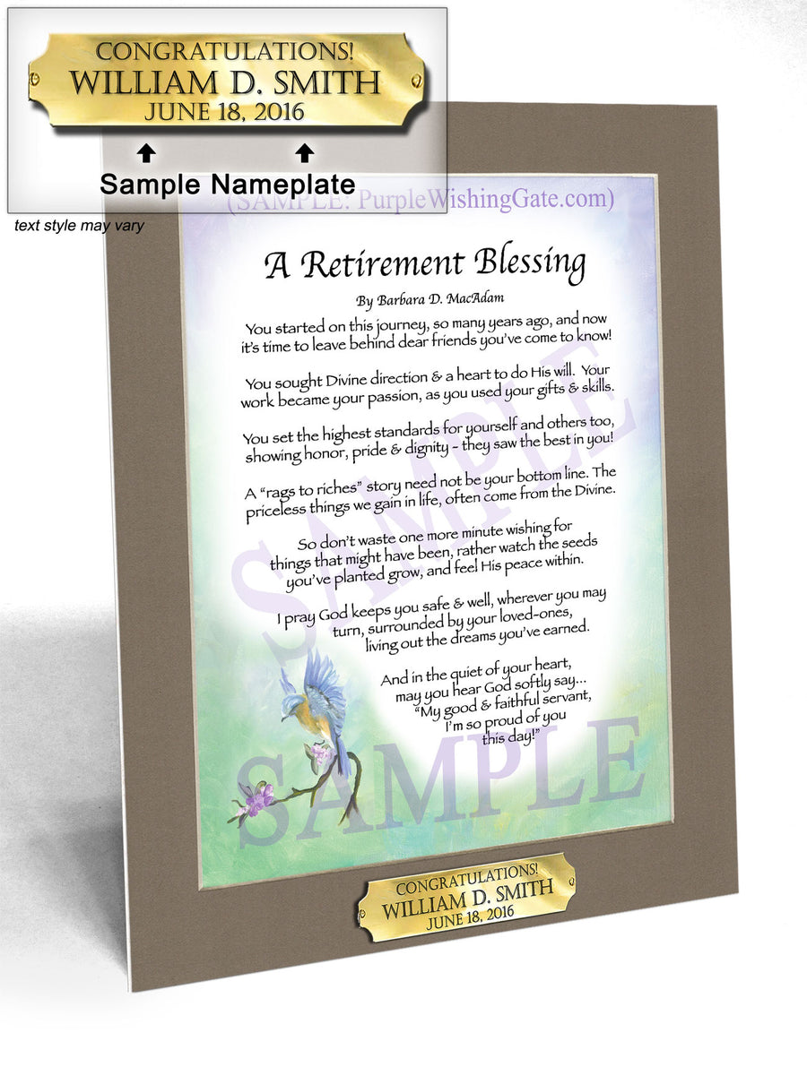 Retirement Blessing: Personalized Gift | PurpleWishingGate.com