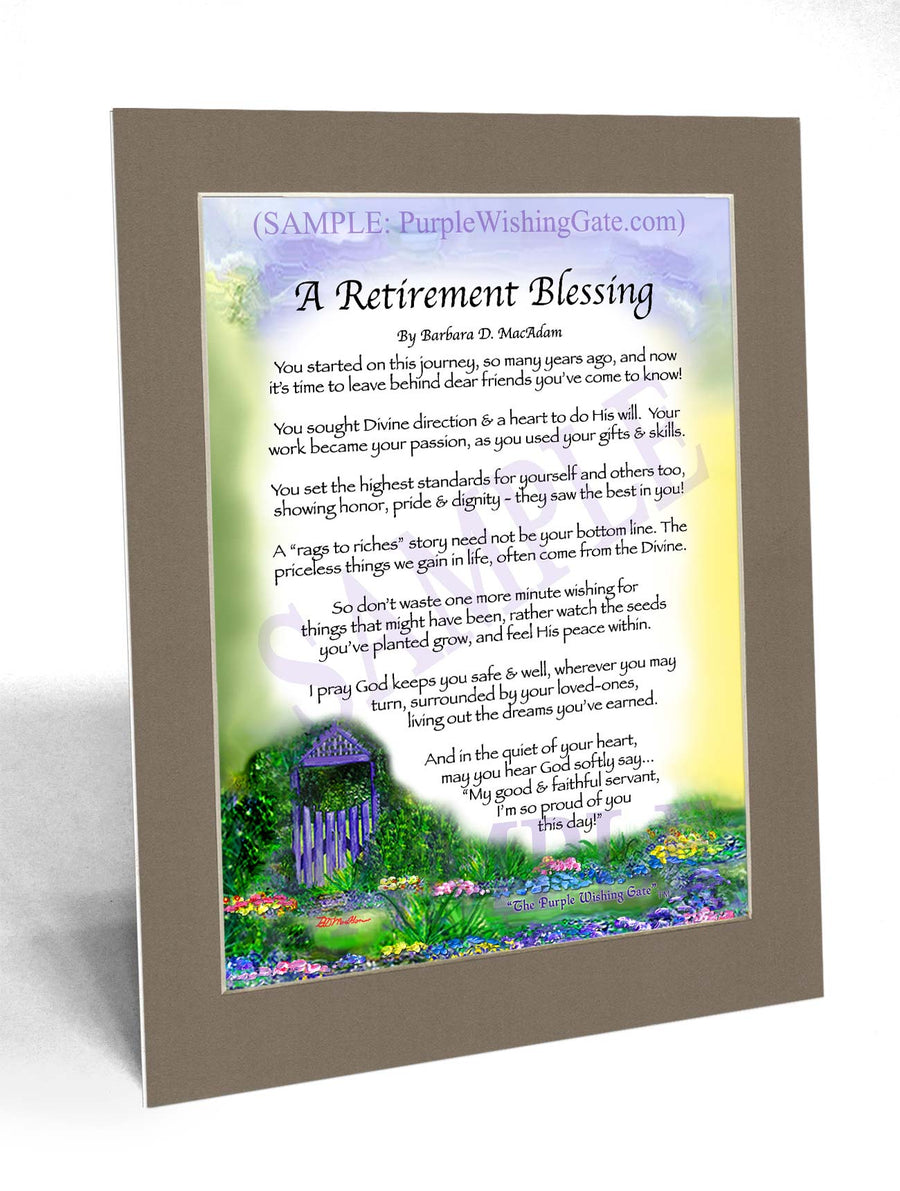 Retirement Blessing: Personalized Gift | PurpleWishingGate.com