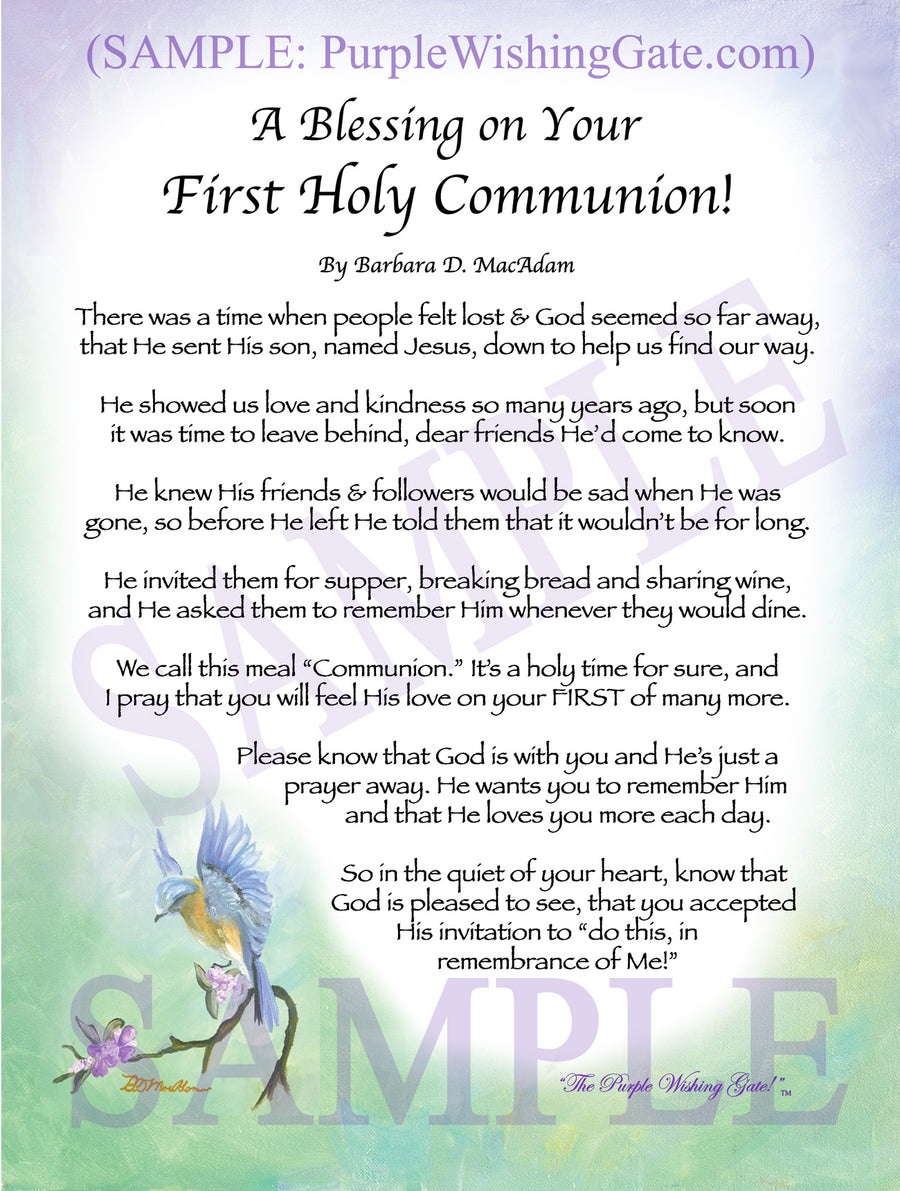 First Holy Communion: Personalized, Framed Gift! | PurpleWishingGate