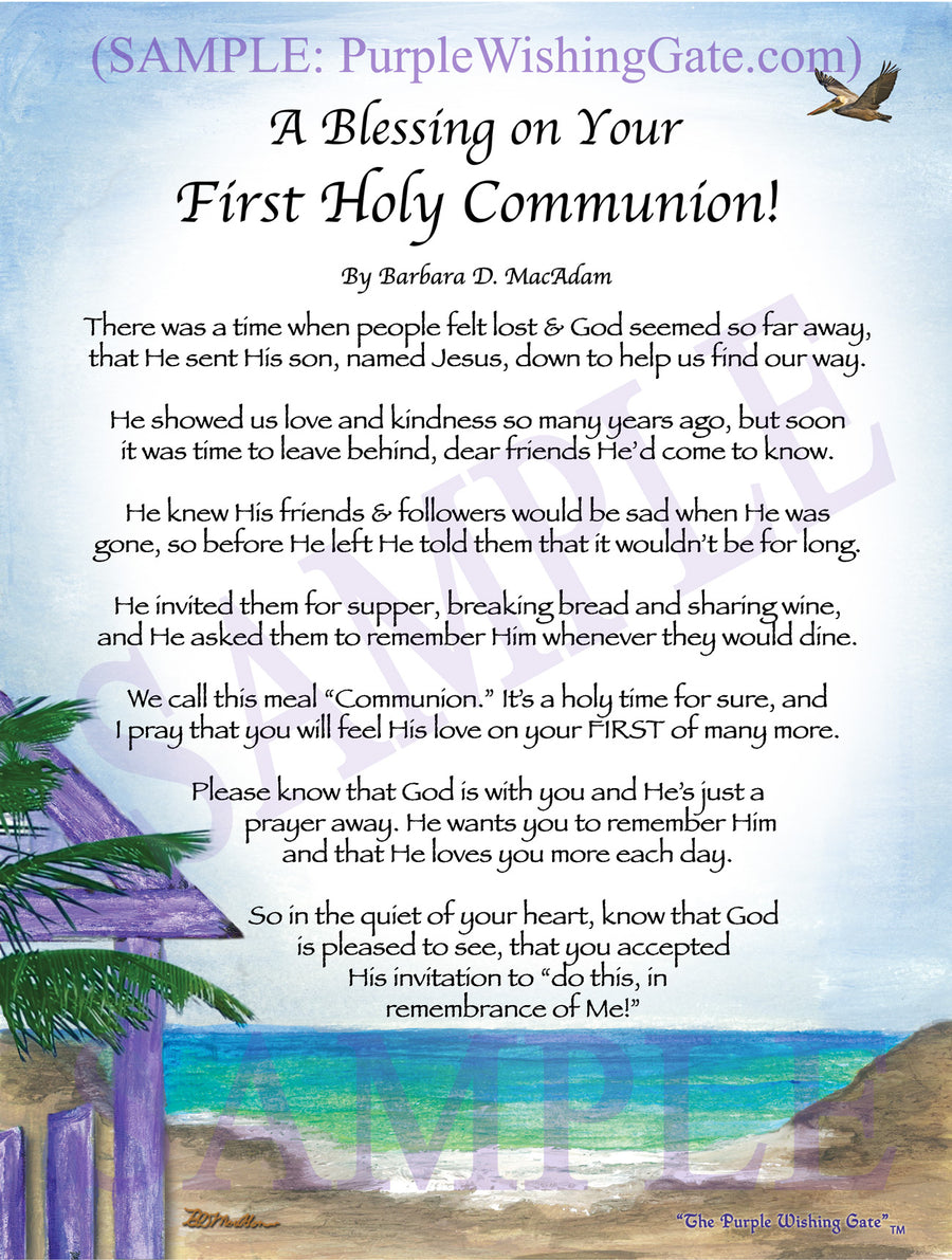 First Holy Communion: Personalized, Framed Gift! | PurpleWishingGate